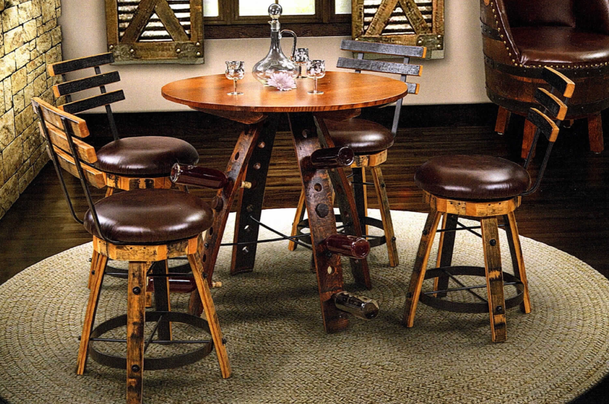 Barrel Stave Table w/ Swivel