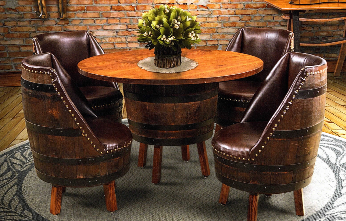 Half Barrel Table Set